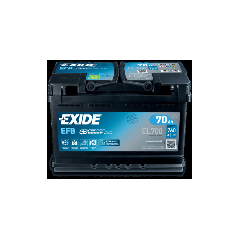 EXIDE EL700 - Starterbatterie - EFB 70Ah 760 A 12 V - AutoTeile-Online.at