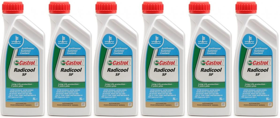 Castrol Radicool SF Kühlerfrostschutz Konzentrat 6x 1l = 6 Liter ...