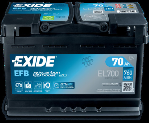 EXIDE EL700 - Starterbatterie - EFB 70Ah 760 A 12 V - AutoTeile-Online.at